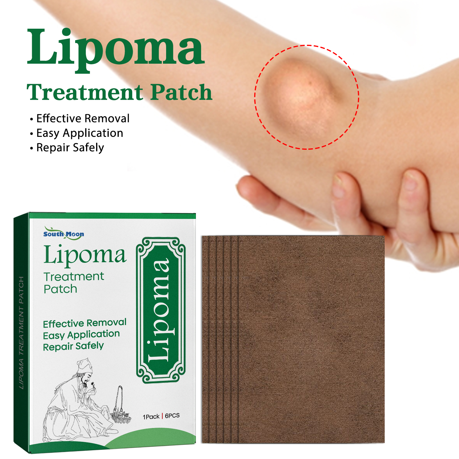 South Moon 6pcs Lipoma Smooth Patch Lipolysis Fat Lump Skin Swelling ...