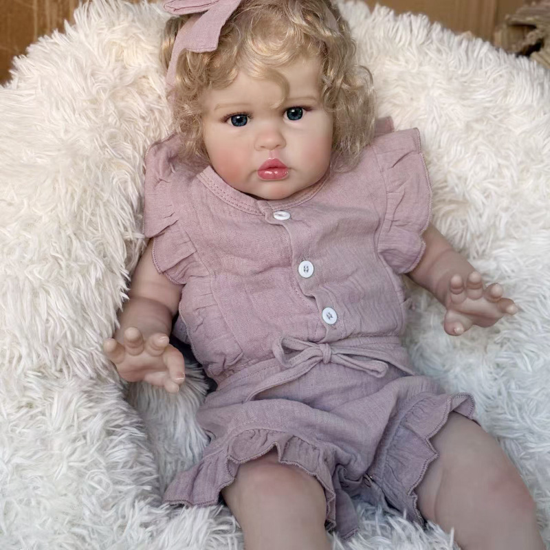 NPK 24''Hand Painting 3D Skin Reborn Ellie Baby with Hand Root Hair ...