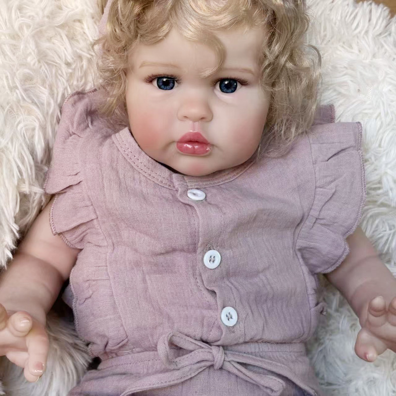 NPK 24''Hand Painting 3D Skin Reborn Ellie Baby with Hand Root Hair ...