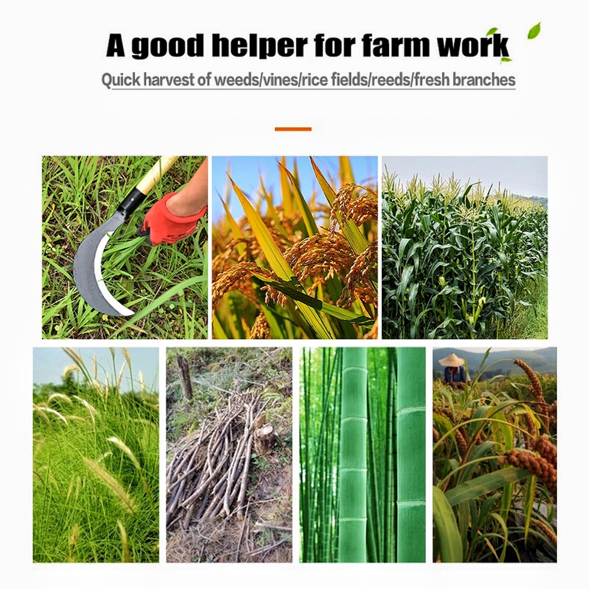 90cm ChopperSteel Handle Sickle/Sabit Rumput Grain harvesting Weed ...