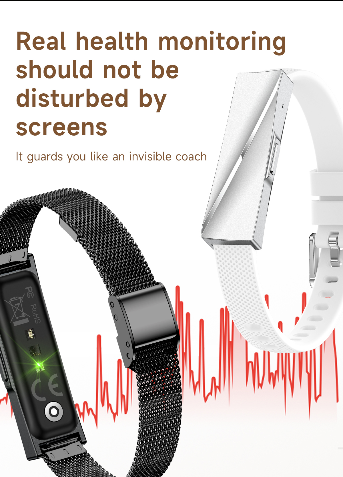 MJSHUN Smart Health Wristband for Women Men Heart Rate Bracelet Blood ...