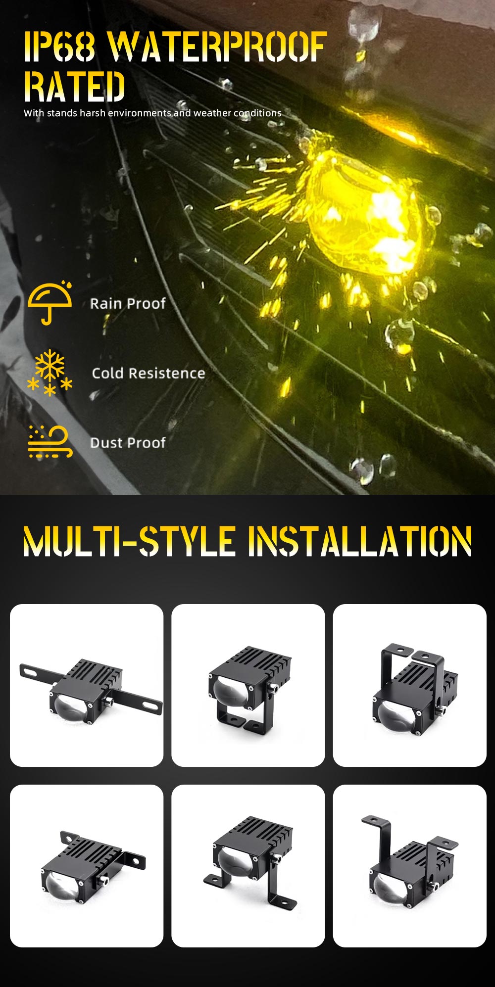 Led Car Grille Light Motorcycle Spotlight Auto Auxiliary Front Grille ...