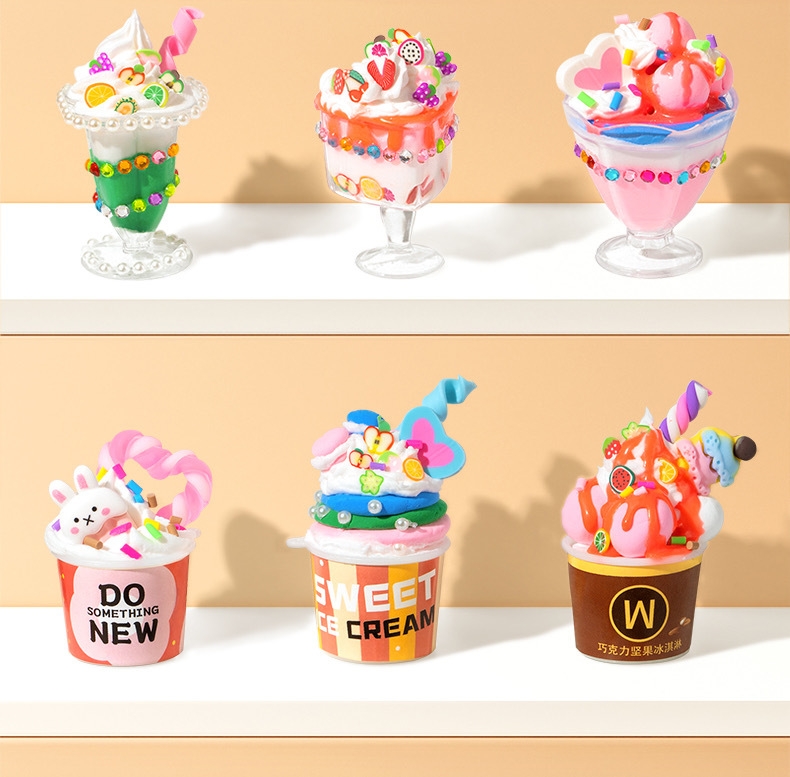 571pcs/594pcs Ice Cream Guka Charm Set Box, Cream Glue DIY Kit ...