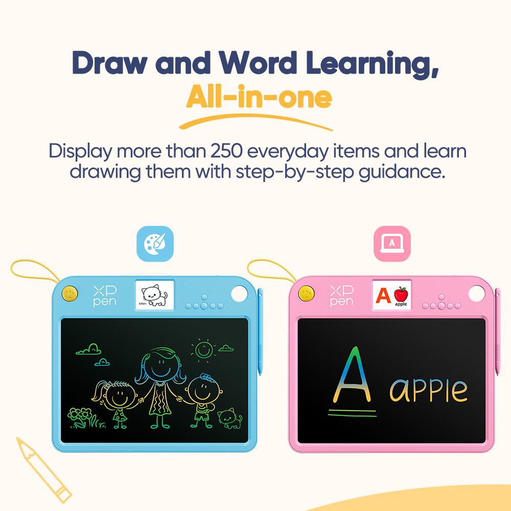 XPPen Doodle Learning Board Ultra-Thin LCD Writing Tablet Drawing Pad ...