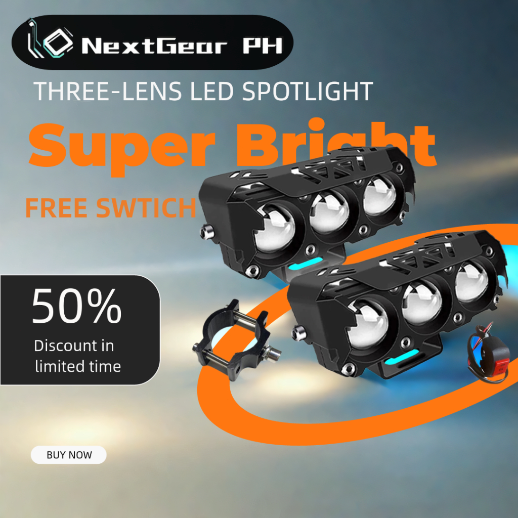 Motorcycle LED Spot Light Dual Color Hi/Low Beam Fog Lamps for Car ...