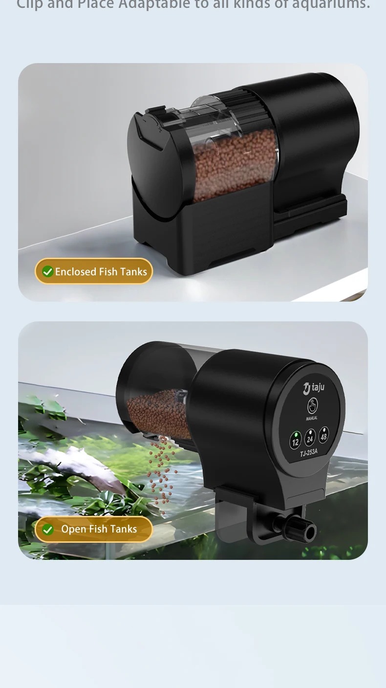 AquaTech Automatic Fish Feeder Digital Programmable Timer Adjustable ...
