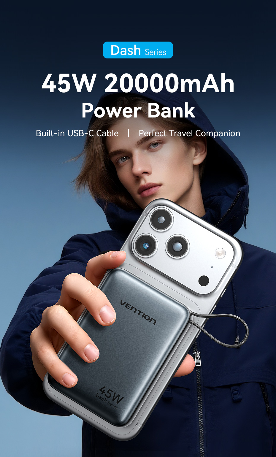 【CCC Certification】Vention CCC Powerbank 20000mAh PD 45W Portable Type ...