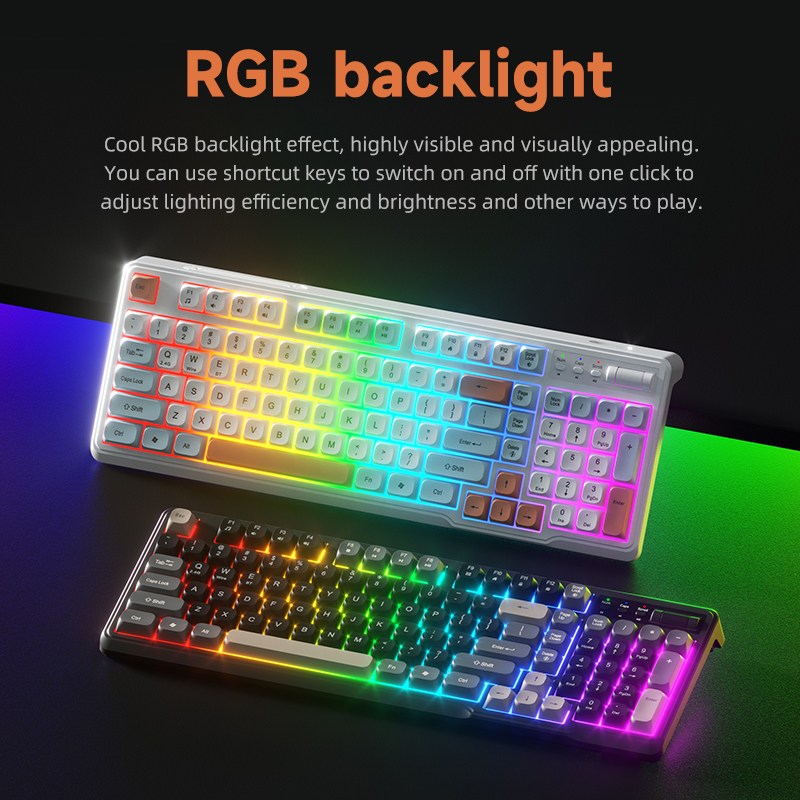 Meta K98 Bluetooth 2.4g Wired 3mode Silent Wireless Keyboard and Mouse ...