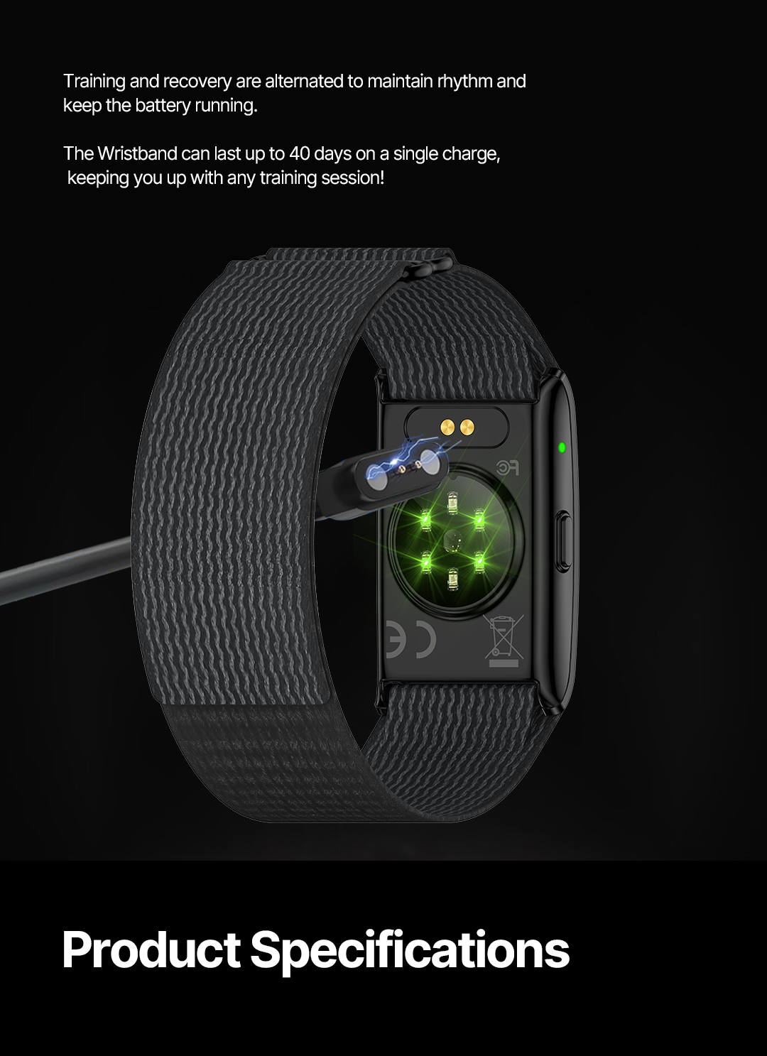 MJSHUN Fitness Tracker Wristband 24-Hour Health Monitoring Heart Rate ...