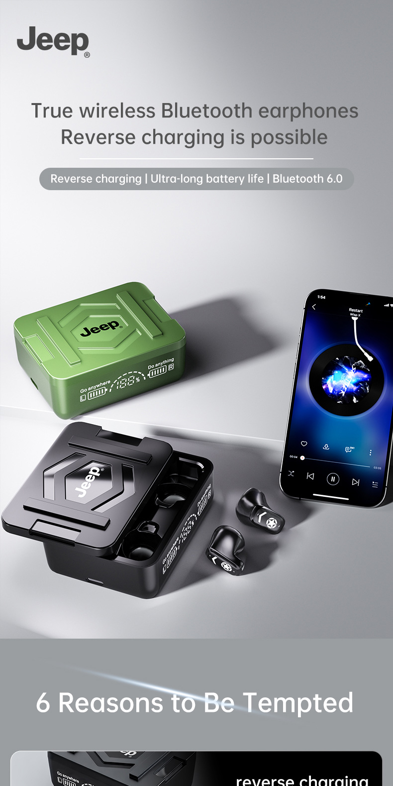 Jeep EW130 PRO Wireless Earphones Bluetooth 6.0 HD Calls Noise ...