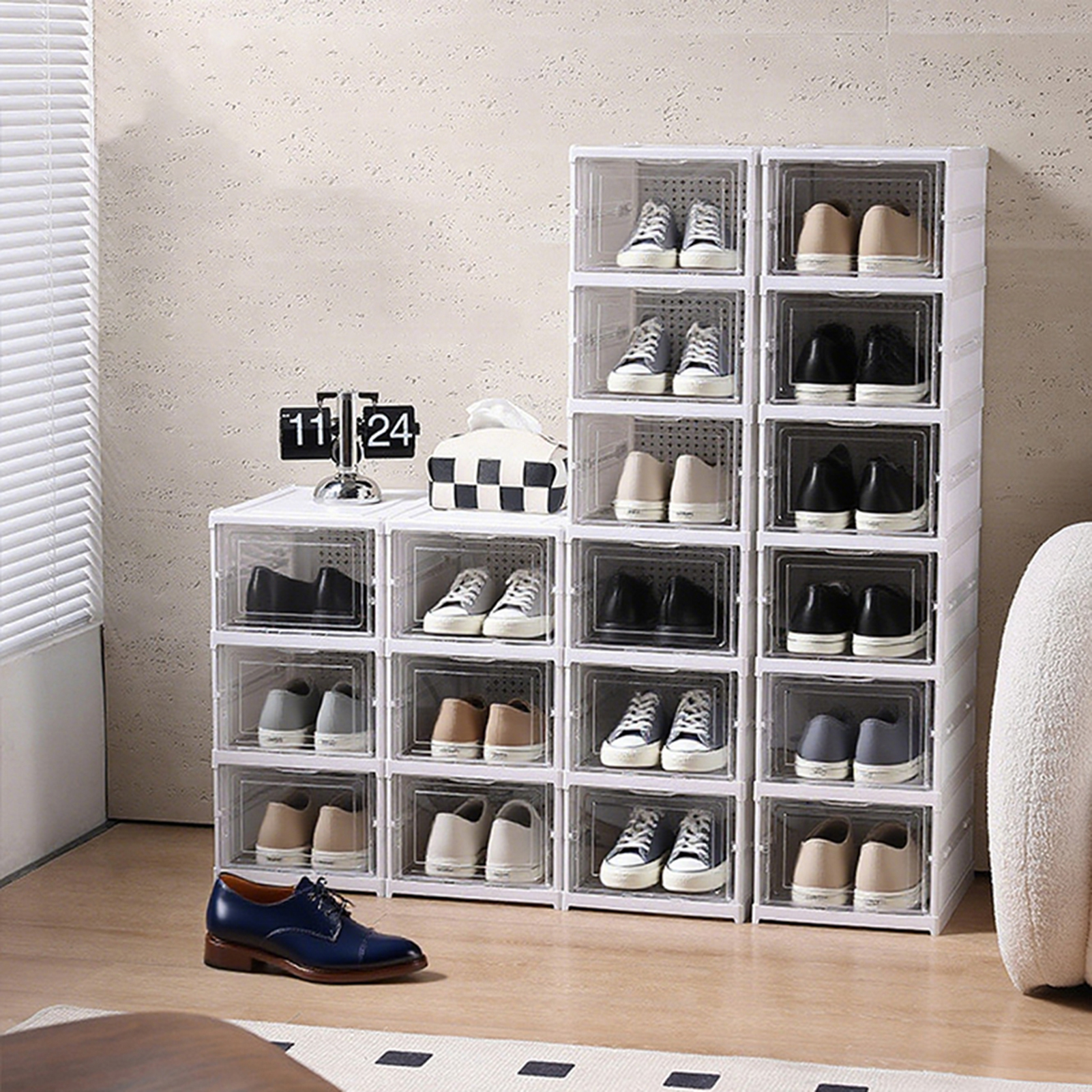 Palm0 One-Piece Foldable High-Definition Transparent Plastic Shoe Box ...
