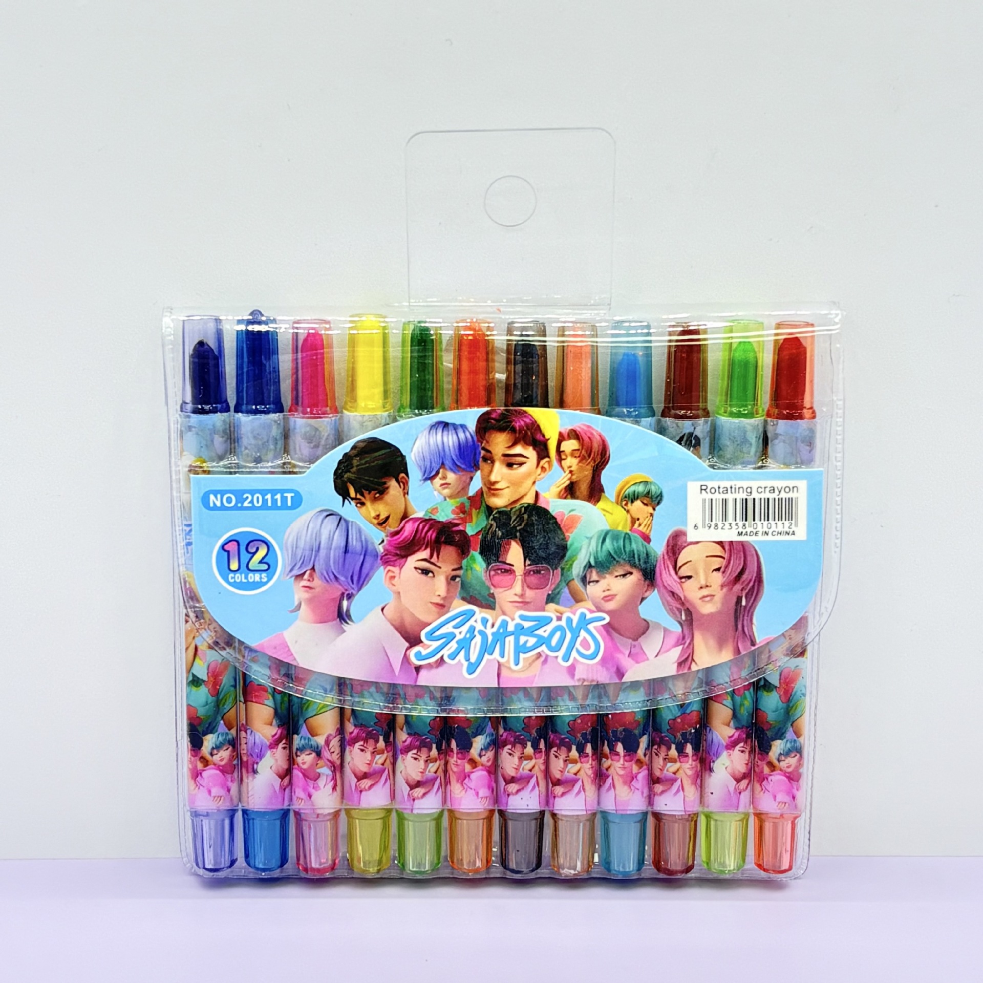 12 Colors/Set KPop Demon Hunters Children Cartoon Rotating Crayon ...