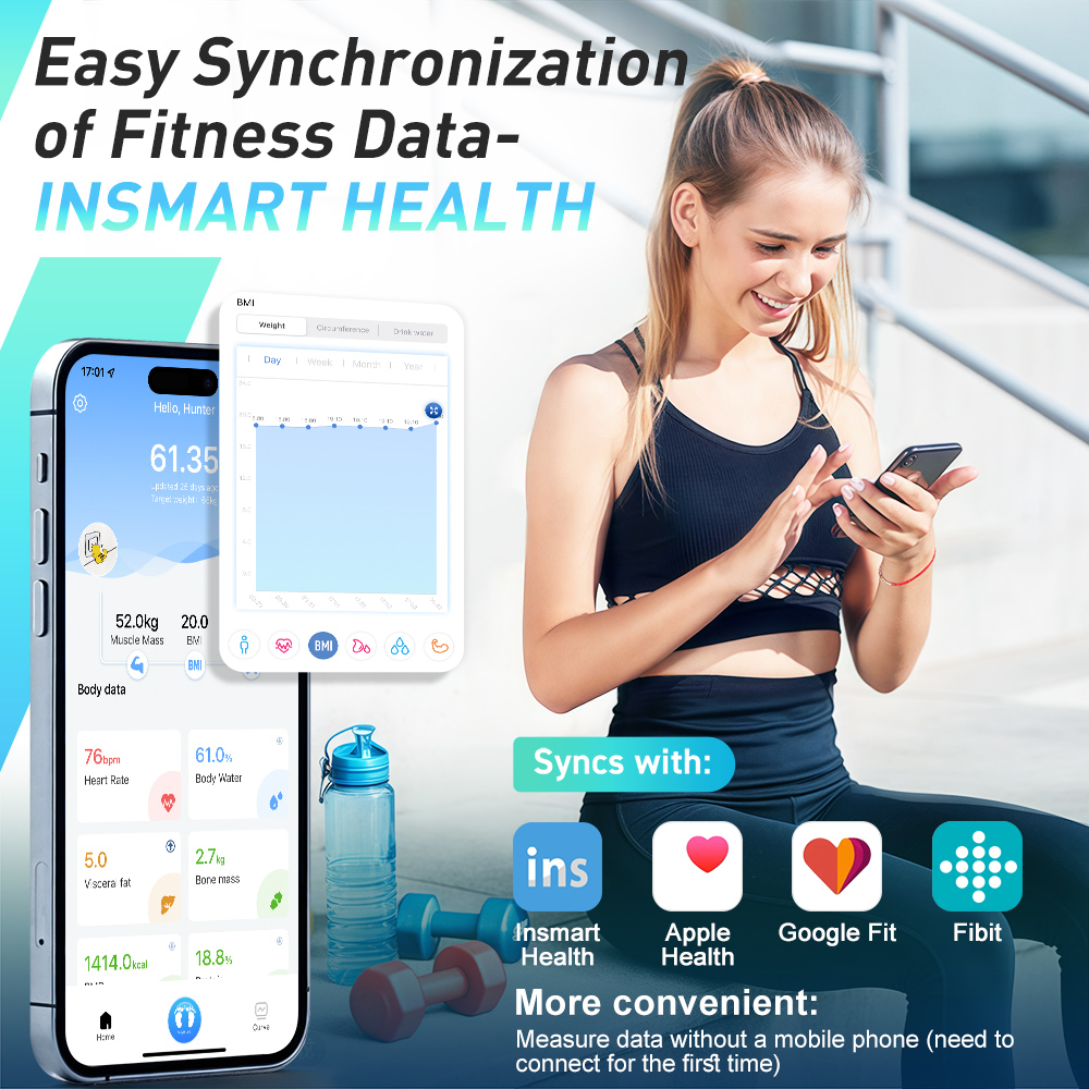 INSMART Smart Digital Scale, 180KG, Measures Weight and Body Fat ...