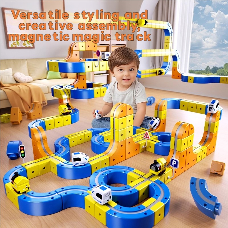 Magnetic Train Toys for Kids | Electric Track Set with 3D Designs ...