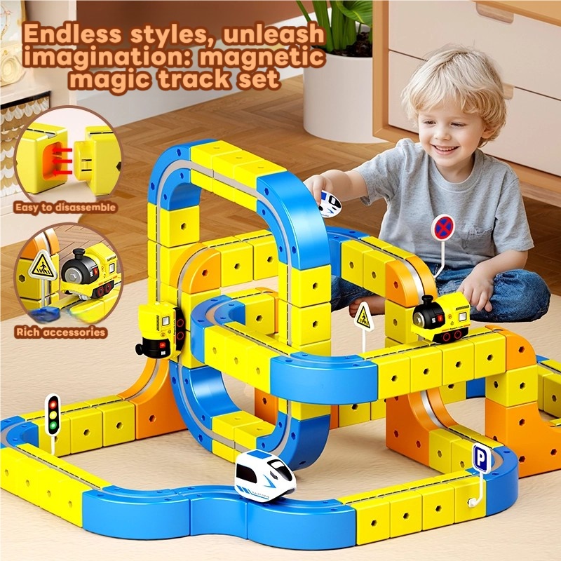 Magnetic Train Toys for Kids | Electric Track Set with 3D Designs ...