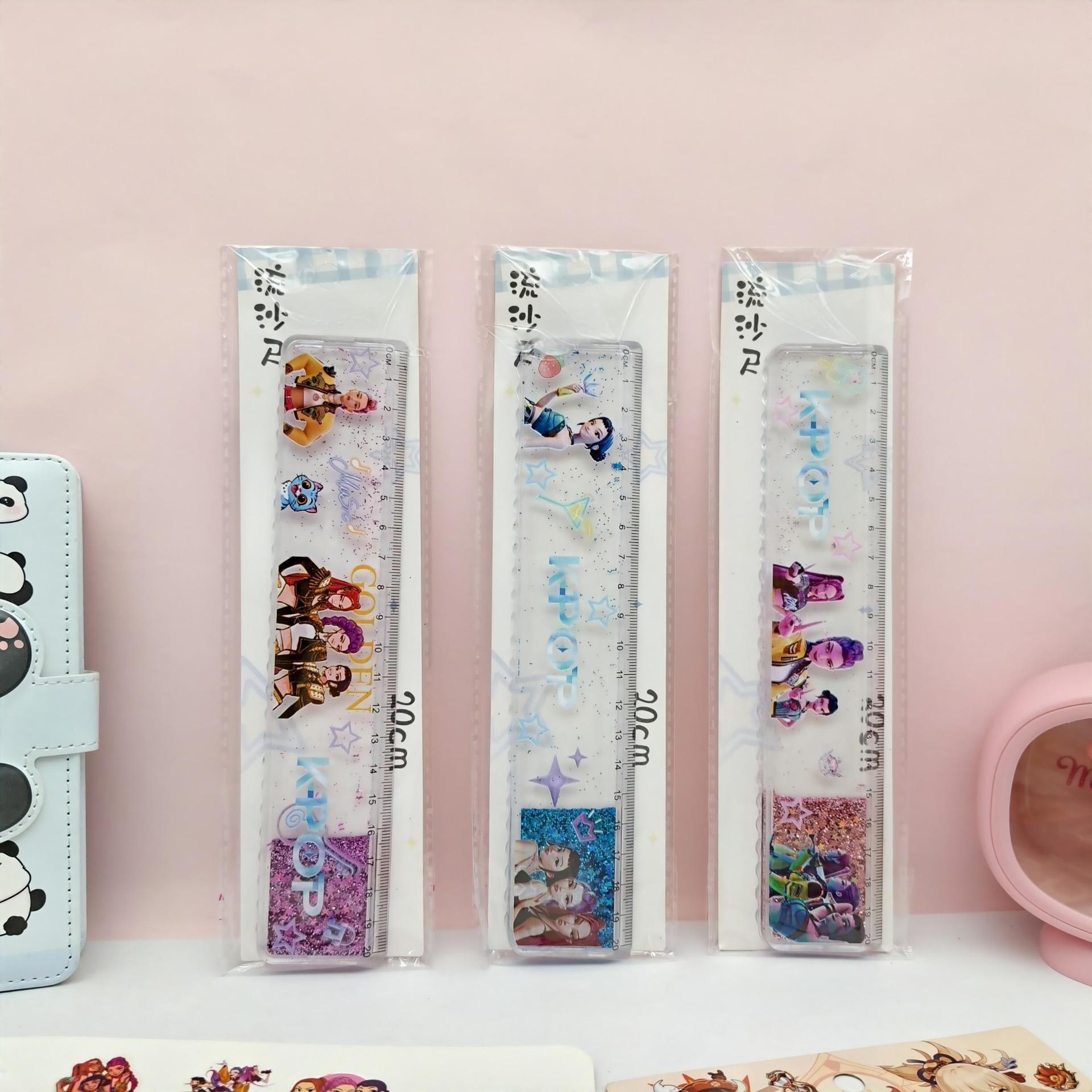 Beautiful 20cm KPop Demon Hunters Ruler For Kids Girls Student Cartoon ...