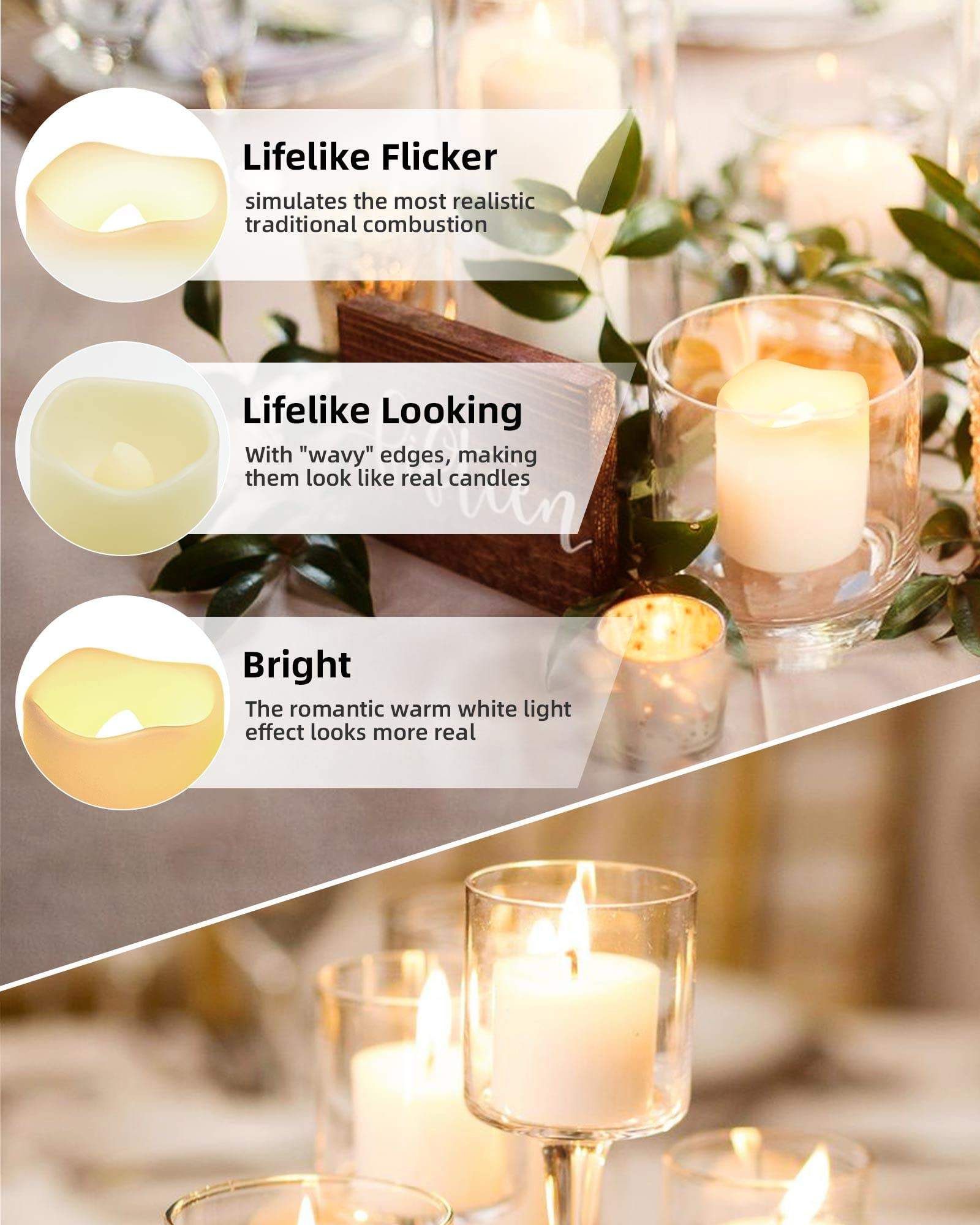 24pcs/set LED Candle Wavy shape Candle Led Tea Light Candle | Shopee ...