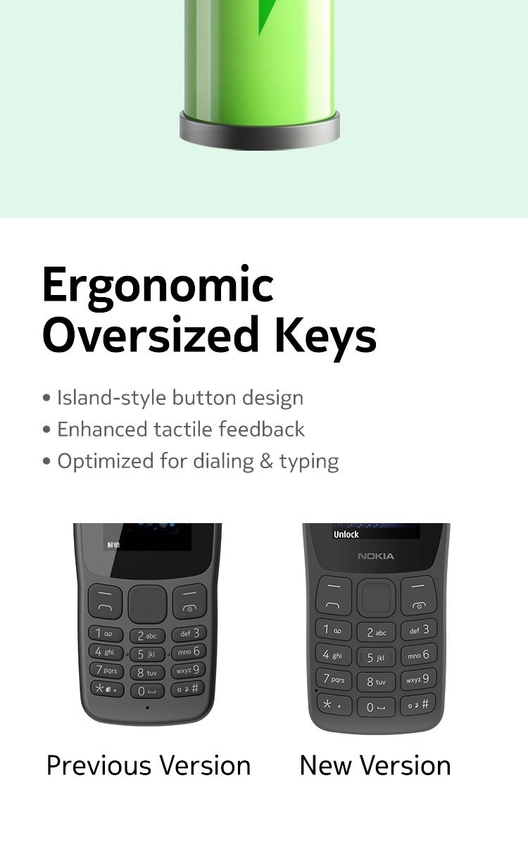 New Nokia&HMD 105 C/105 2G Brand New Keypad Basic Feature Phone FM ...