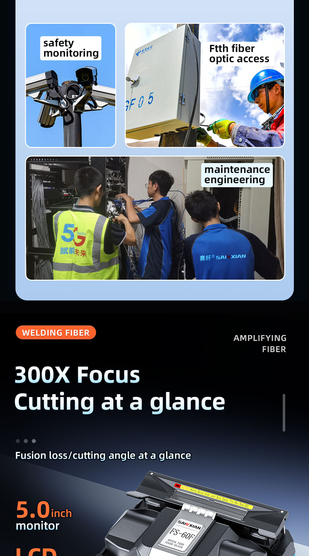 Fully Auto Core Alignment Fusion Splicer | 9s Heating Long Battery | 5G ...
