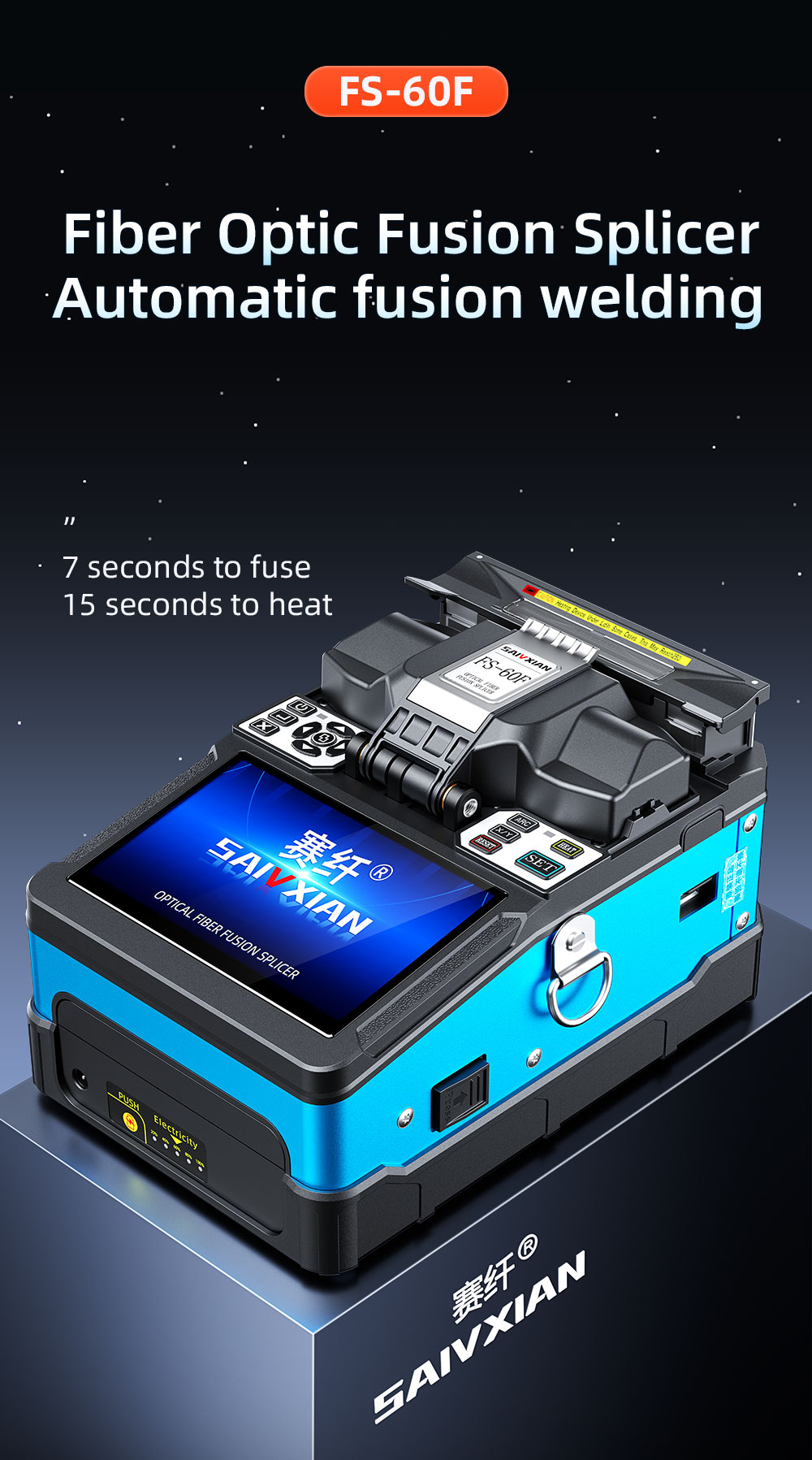 Fully Auto Core Alignment Fusion Splicer | 9s Heating Long Battery | 5G ...