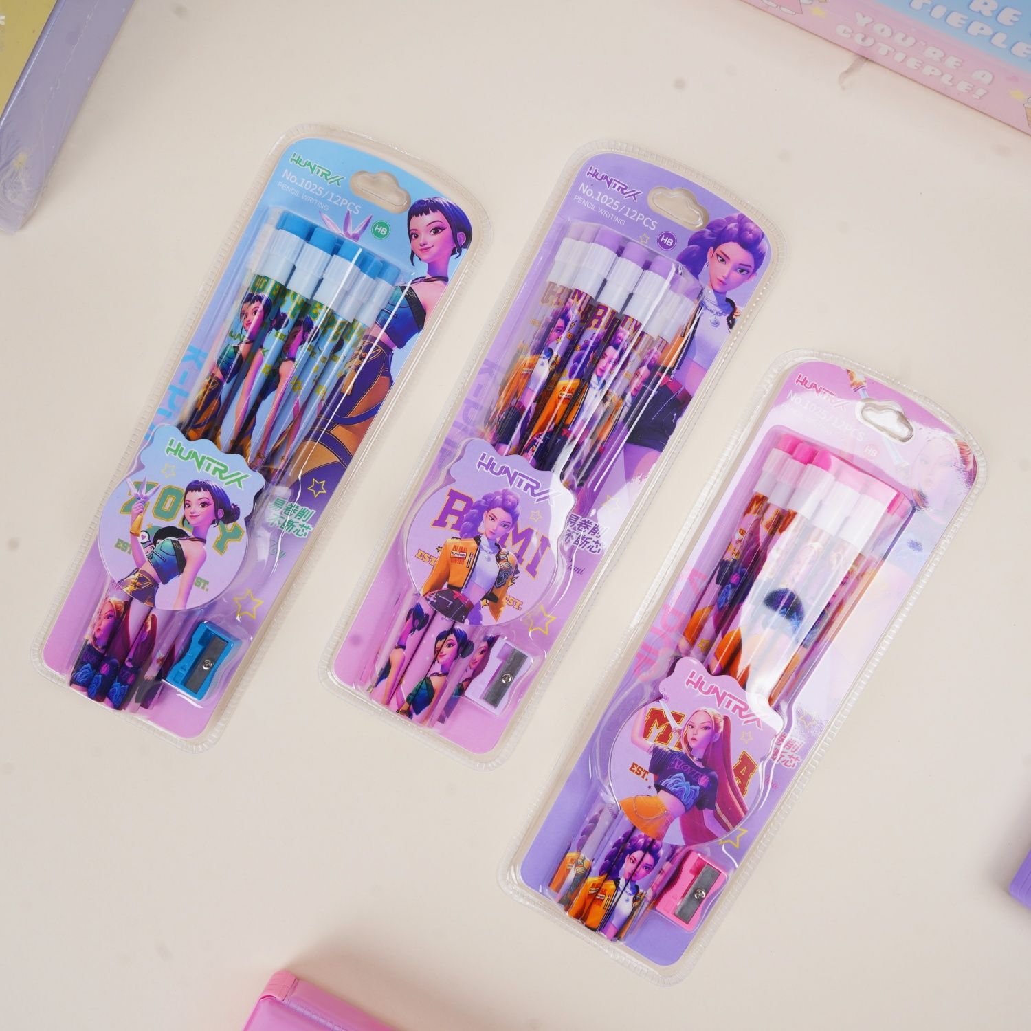 12PCS/Set Popular Kpop Demon Hunters Pencil Set With Pencil Sharpener ...