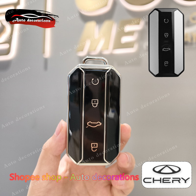 【Ready to Ship】Chery Jaecoo 5 smart remote car key cover Silver edge ...