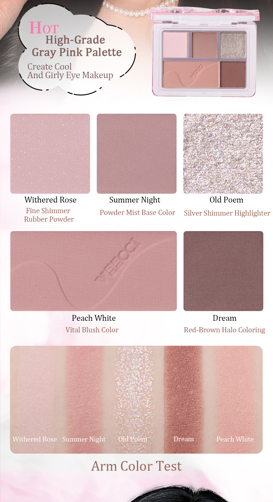 VEECCI Eyeshadow Palette Makeup - 5 Colors | Shopee Malaysia
