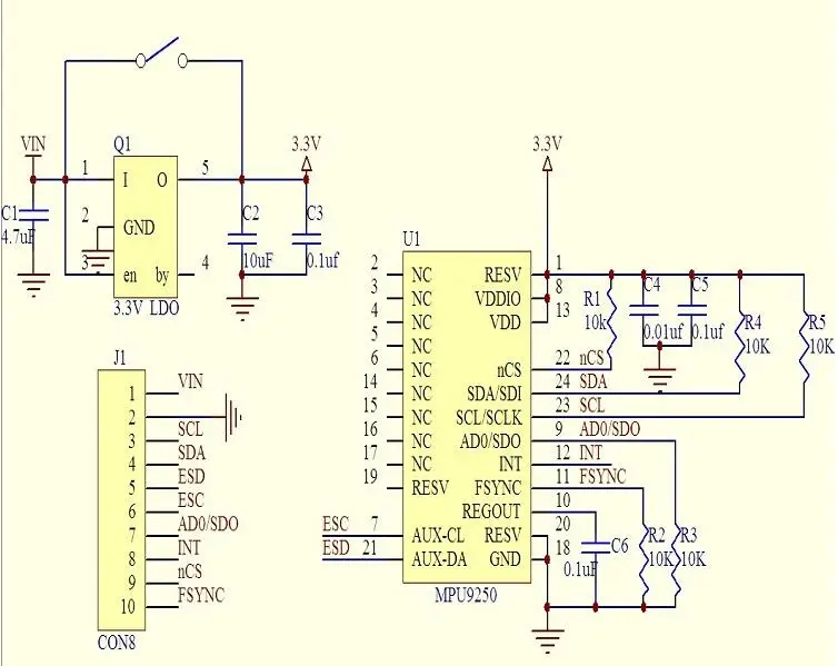 MPU-9250 GY-9250 9-axis sensor module I2C/SPI Communications Thriaxis ...