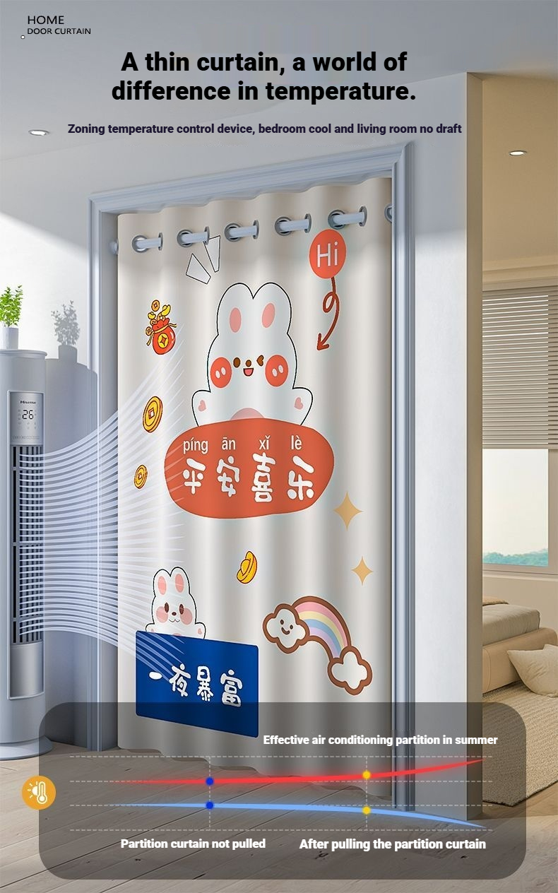AC Room Divider Curtain Draft Stopper Bedroom Kitchen Bathroom Door ...