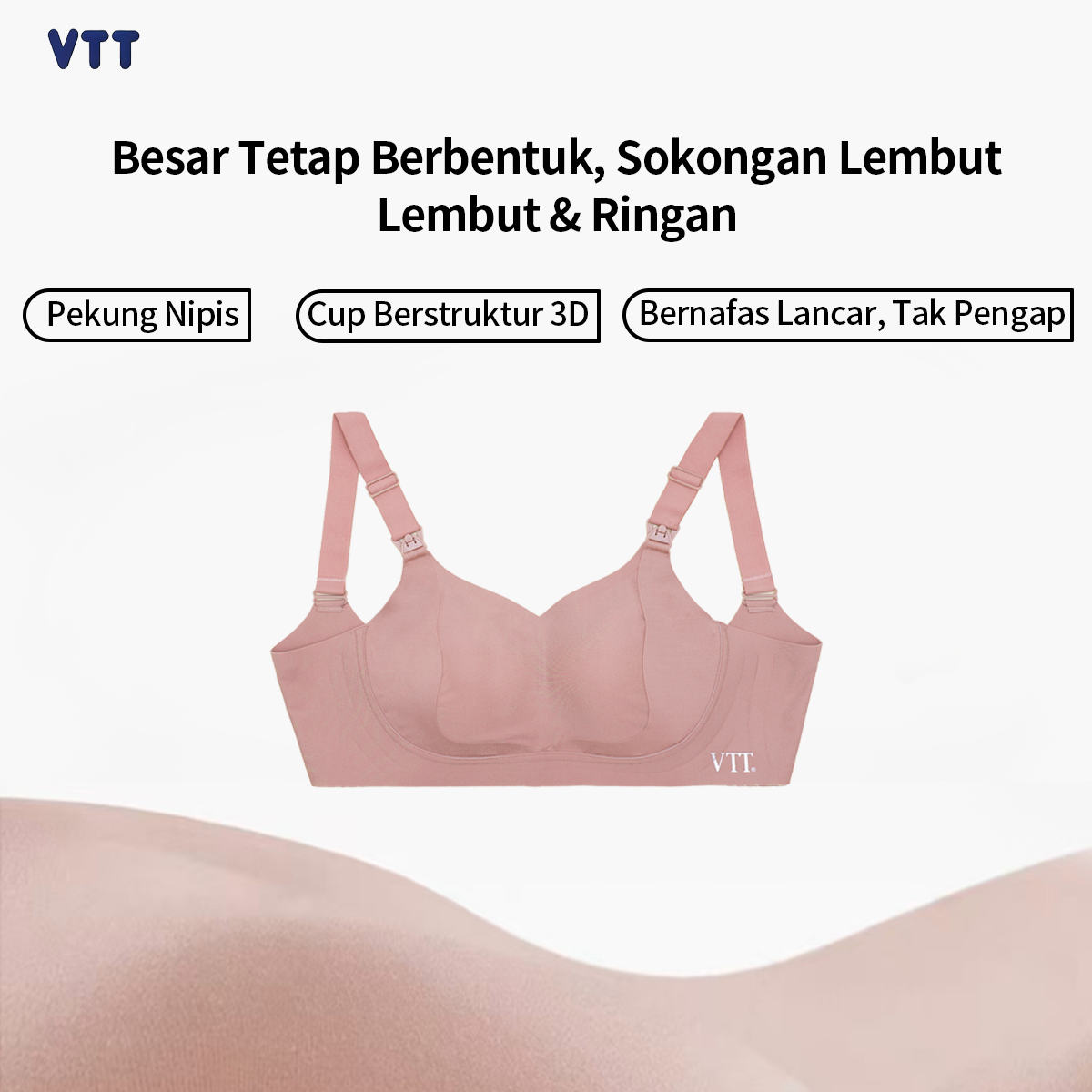 VTT Nursing Bras Ultra Comfort Non-Removeable Pads For Breastfeeding ...