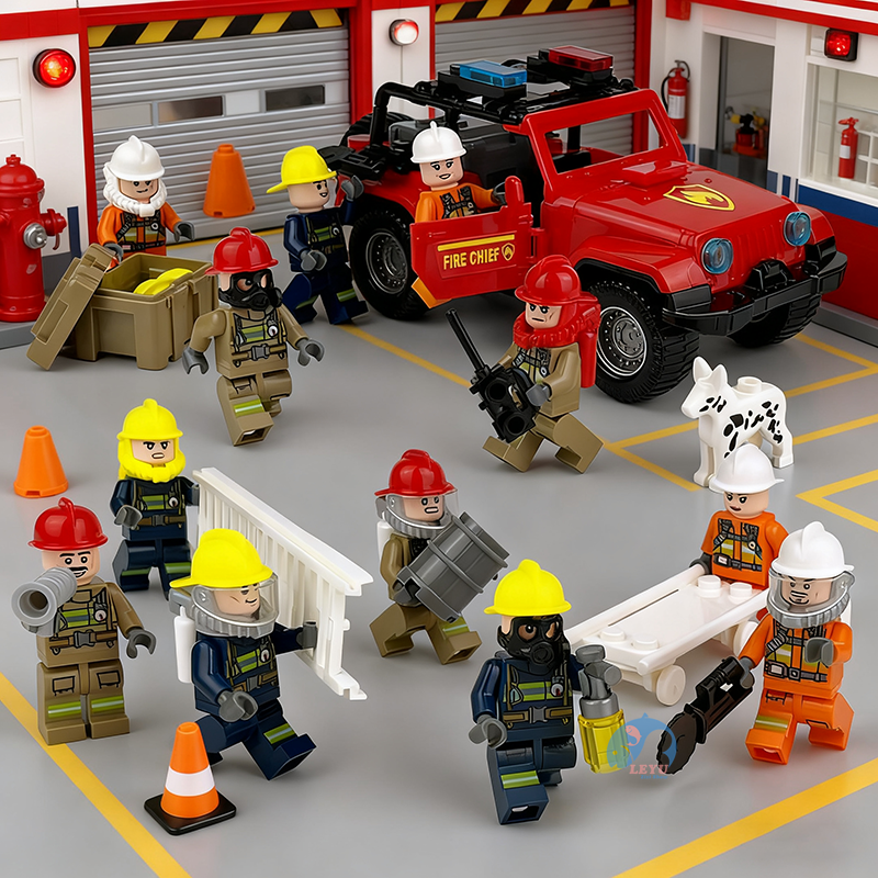 CITY Firefighting Series Fireman Dolls Firefighting Rescue Team Fire ...