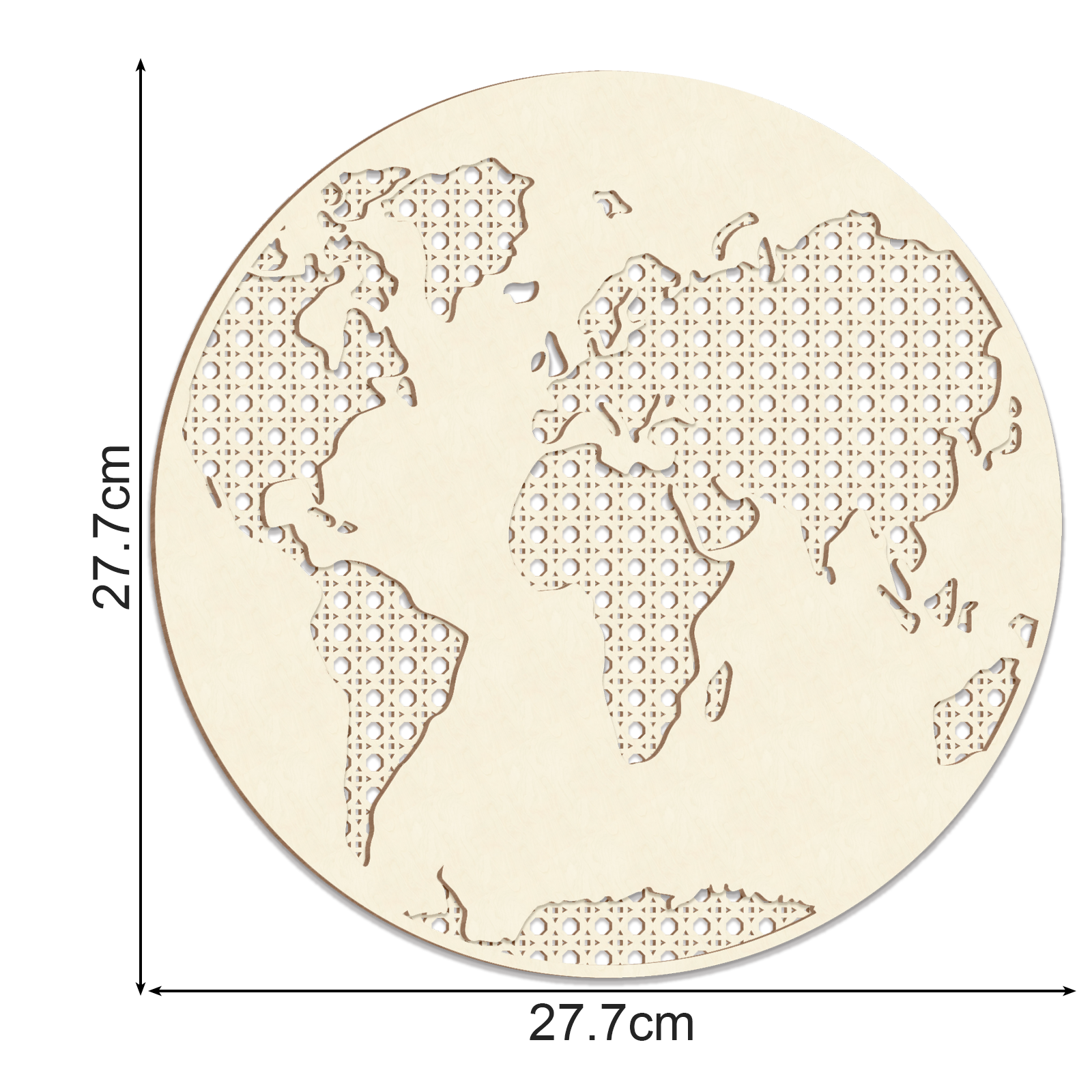 Boho Rattan World Map Rustic Wooden Wall Art, 2-Layer Adventure Map ...