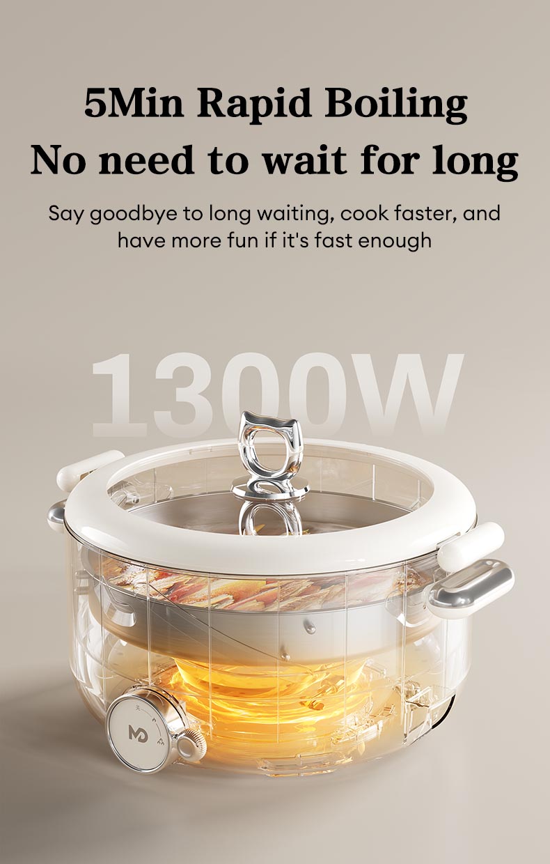MODONG Healthy Uncoated Lifting Hot Pot 5L Large Capacity Electric Hot ...