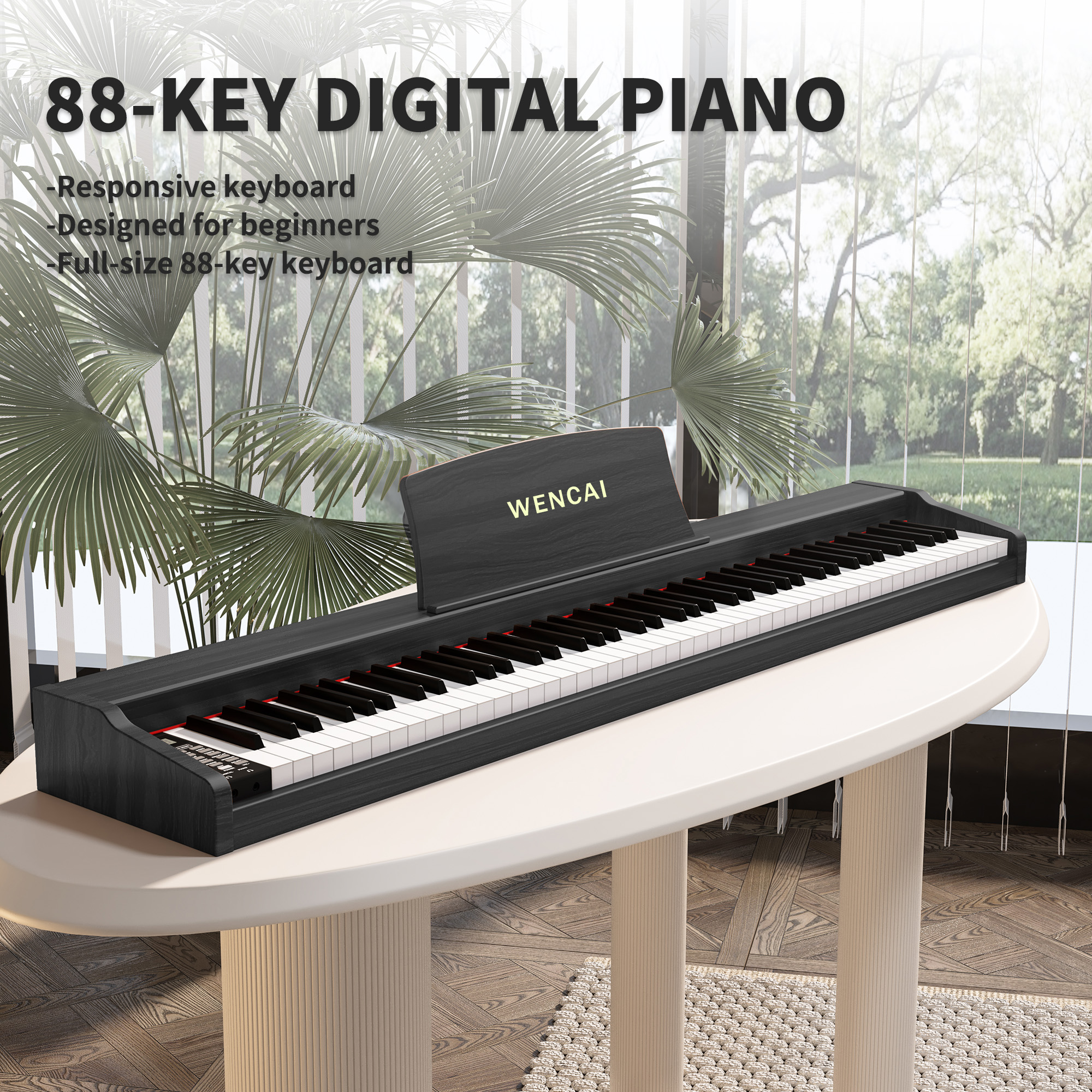 WENCAI Digital Keyboard Piano 88 Keys Professional Smart Portable ...
