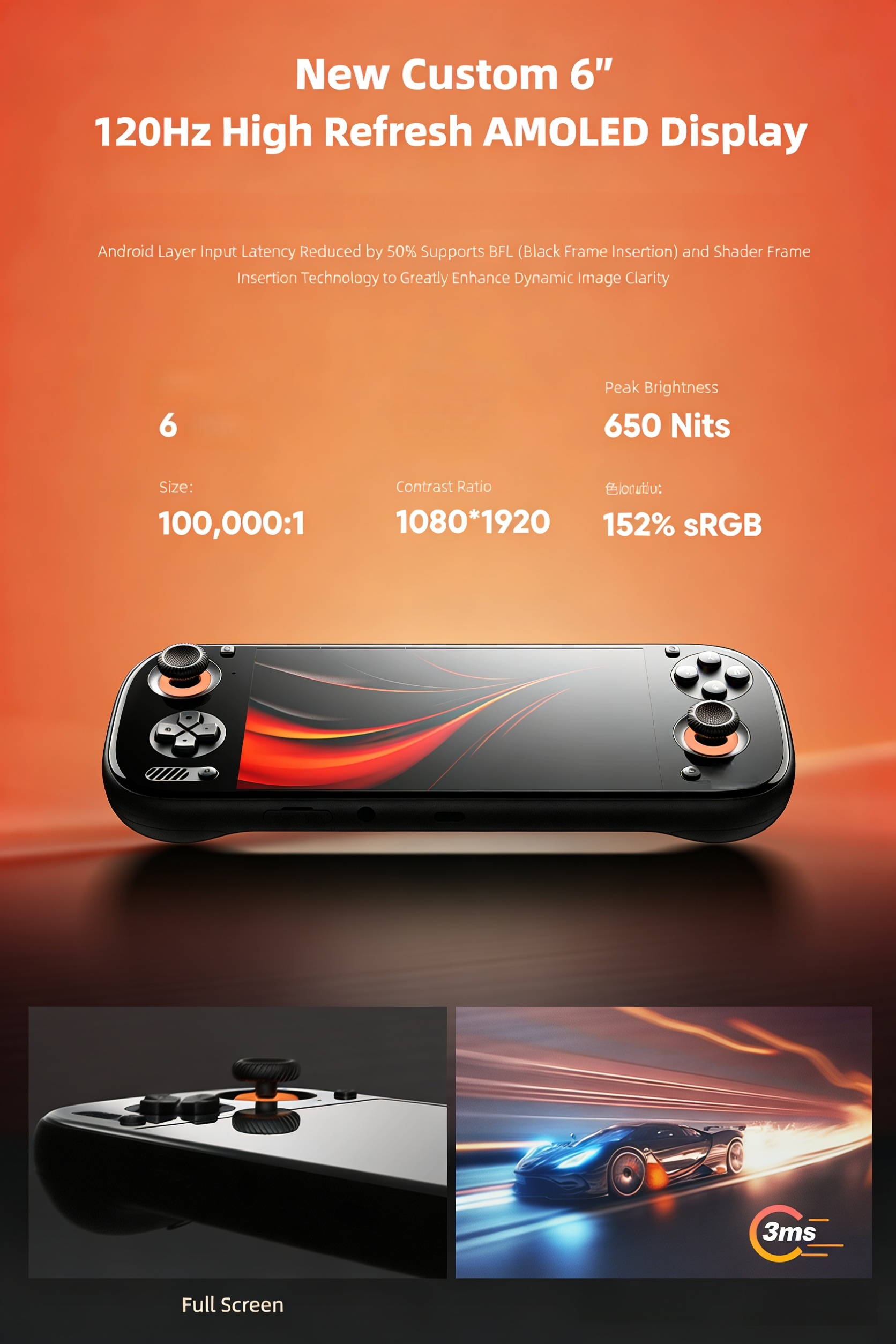 AYN Odin 3 Android Handheld Qualcomm 8e Handheld High-Brush OLED Screen ...