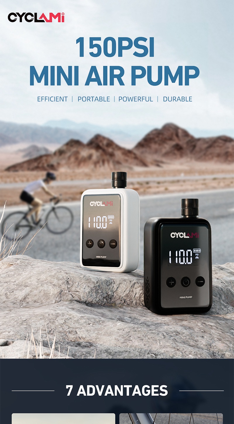 CYCLAMI 150PSI Portable Pocket Bike Electric Air Pump Schrader Presta ...