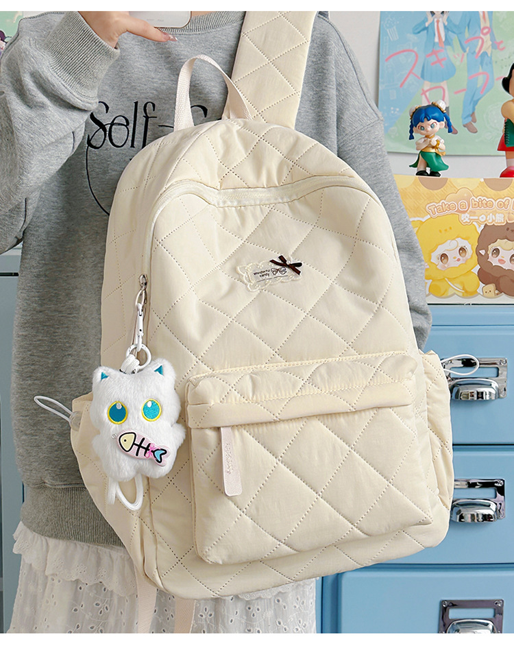 Student Backpack School Beg ransel pelajar sekolah putih berlian beg ...