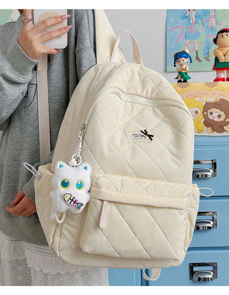 Student Backpack School Beg ransel pelajar sekolah putih berlian beg ...