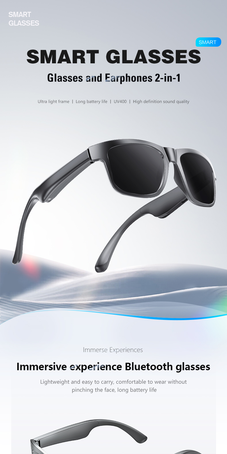 Airmars SG10 Smart Glasses Bluetooth 5.4 Headset AI Real-time ...