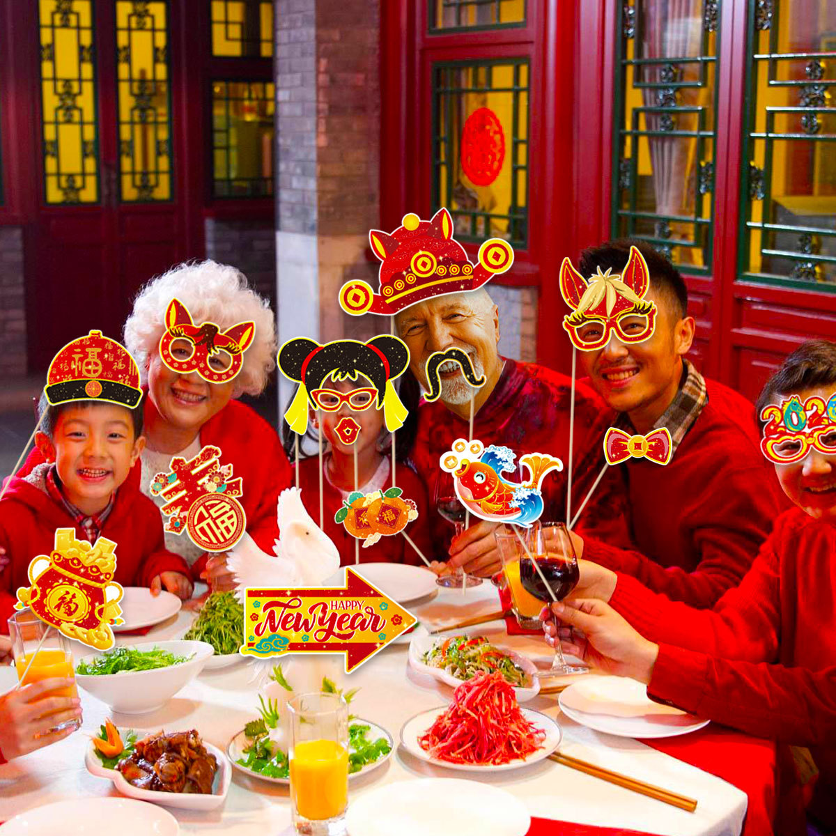 2026 Horse Year Spring Festival Decorations Photo Booth Props Happy New ...