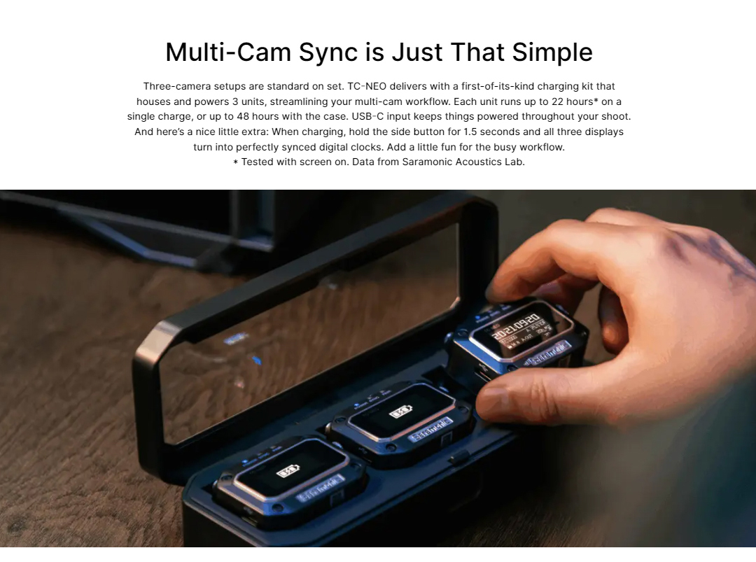 Saramonic TC-NEO Wireless Timecode Generator Precision Sync Multi-Cam ...