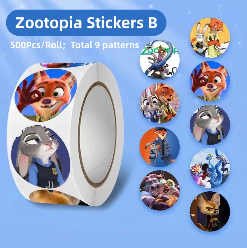 500Pcs Zootopia Stickers Roll Judy Hopps Nick Wilde DIY phone ...
