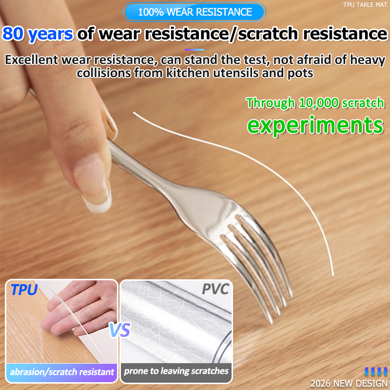100% food-grade TPU table mat 2.5mm thicken plastic table cover table ...