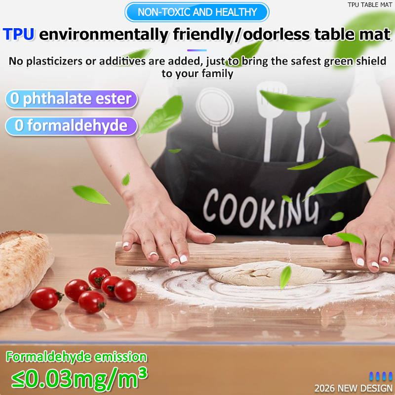 100% food-grade TPU table mat 2.5mm thicken plastic table cover table ...