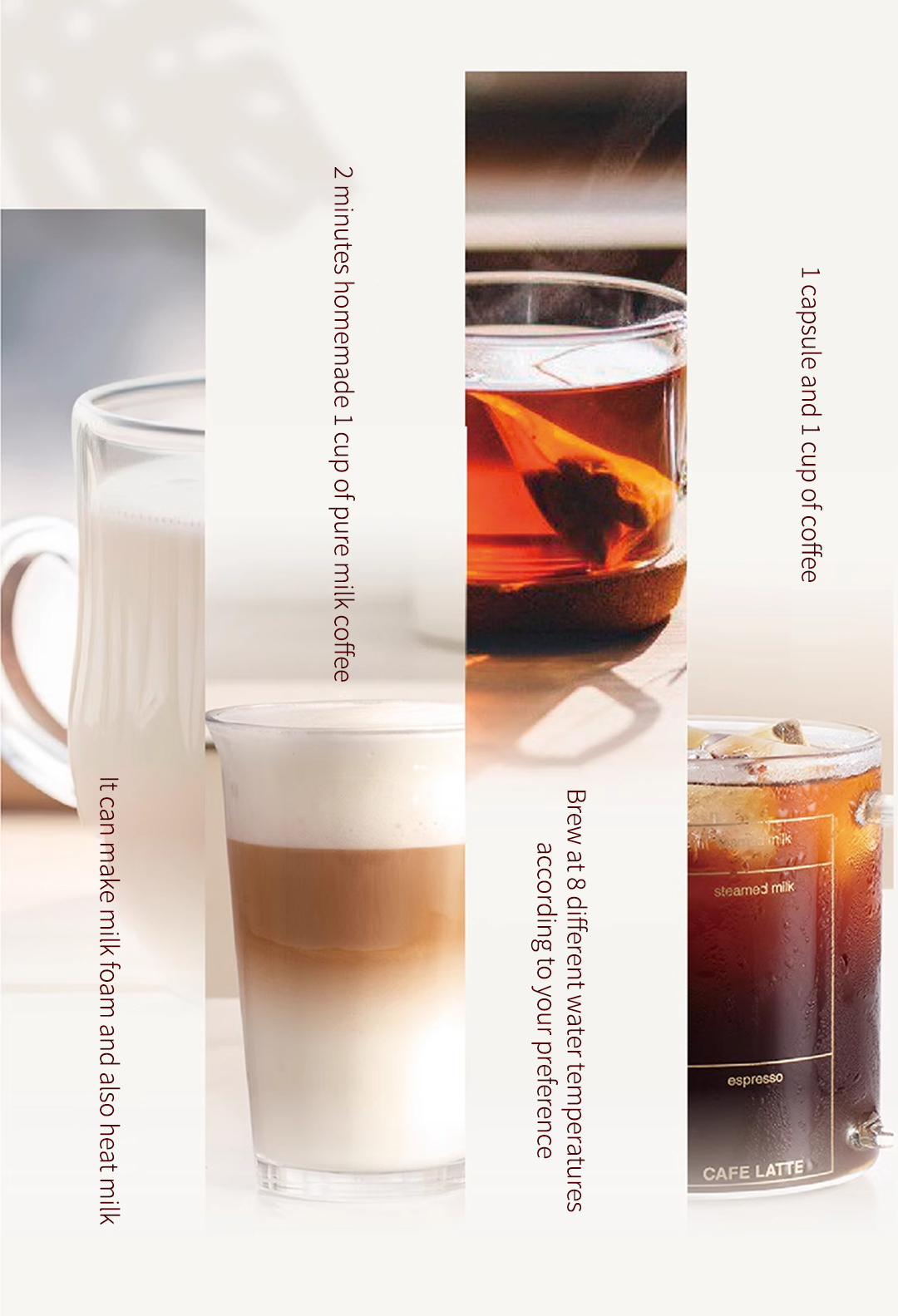 SCISHARE Capsule Coffee Machine S1025, 19Bar Pressure, 4 Coffee Modes ...