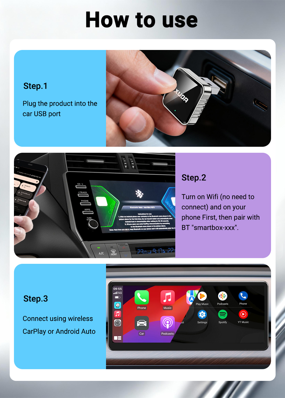 Wireless CarPlay/Android Auto Adapter 2025 New Wireless Carplay Support ...