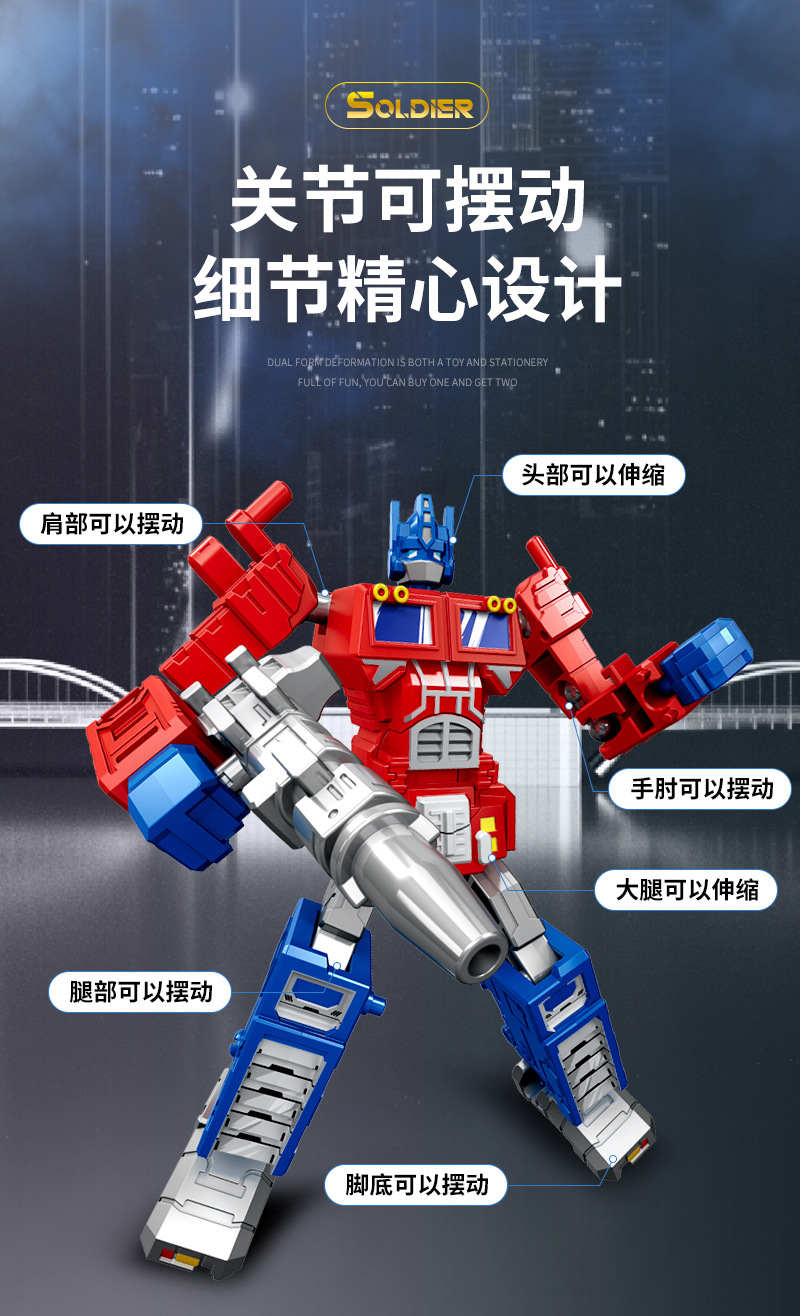 Robot Transformer Ballpoint Pen, 2-in-1 Multifunctional Kids Toy ...