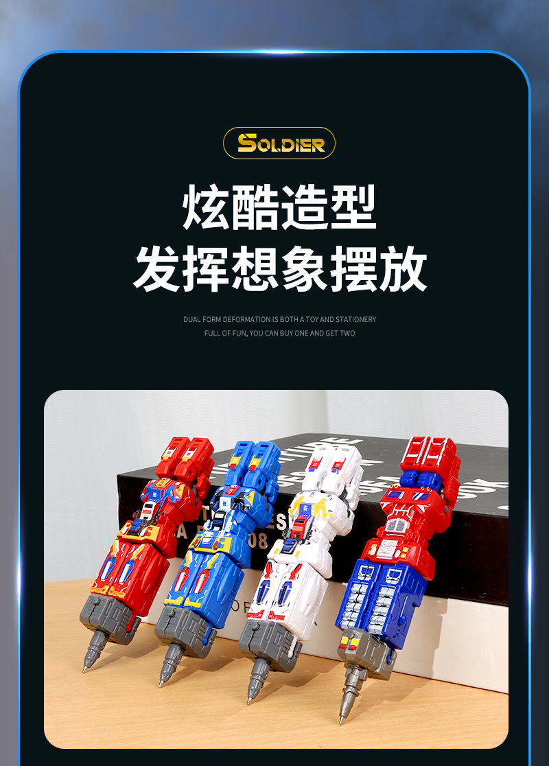 Robot Transformer Ballpoint Pen, 2-in-1 Multifunctional Kids Toy ...