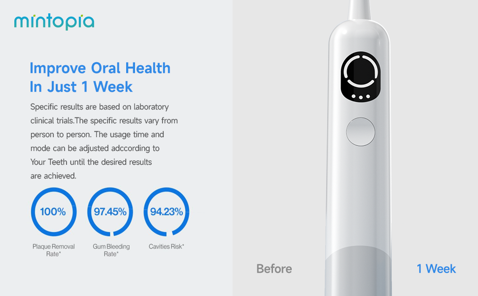 Mintopia Electric Toothbrush Oscillating 60° Sweep Rechargeable Sonic ...
