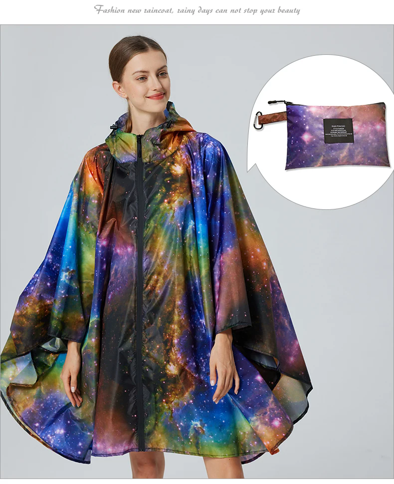 Men And Women Van Gogh Starry Sky Raincoat Colorful Hikng Rain Coat ...